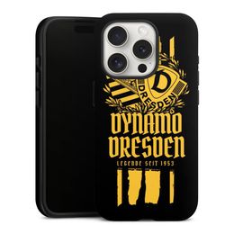 DeinDesign iPhone 15 Pro Handy Panzer Handyh&uuml;lle robuste Outdoor H&uuml;lle Schutzh&uuml;lle matt Sg Dynamo Dresden Statement Sgd Tough Case