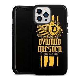 DeinDesign iPhone 13 Pro Max Handy Panzer Handyh&uuml;lle robuste Outdoor H&uuml;lle Schutzh&uuml;lle gl&auml;nzend Sg Dynamo Dresden Statement Sgd Tough Case