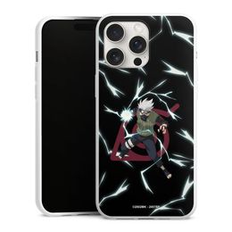 DeinDesign iPhone 15 Pro Max Handy Silikon H&uuml;lle Case wei&szlig; Handyh&uuml;lle Naruto Shippuden Official Licensed Product Kakashi Silikon Case