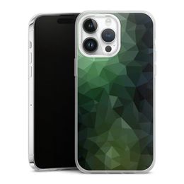 DeinDesign iPhone 14 Pro Max Handy Silikon H&uuml;lle Case transparent Handyh&uuml;lle Tarnmuster Geometric Mosaic Silikon Case