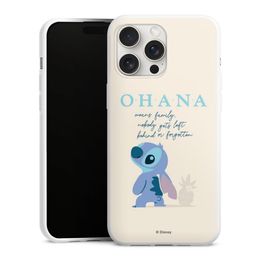 DeinDesign iPhone 15 Pro Max Handy Silikon H&uuml;lle Case wei&szlig; Handyh&uuml;lle Lilo & Stitch Disney Official Licensed Product Silikon Case