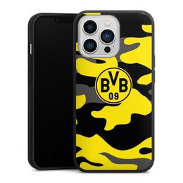DeinDesign iPhone 13 Pro Handy Premium Silikon H&uuml;lle Handyh&uuml;lle schwarz Case Borussia Dortmund Merchandise Bvb Silikon Premium Case