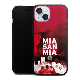 DeinDesign iPhone 15 Handy Premium Silikon H&uuml;lle Handyh&uuml;lle schwarz Case Mia San Mia Fcb Fc Bayern M&uuml;nchen Silikon Premium Case