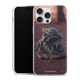 DeinDesign iPhone 15 Pro Max Handy Silikon H&uuml;lle Case wei&szlig; Handyh&uuml;lle The Child Star Wars Baby Yoda Silikon Case