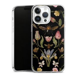 DeinDesign iPhone 14 Pro Max Handy Silikon H&uuml;lle Case transparent Handyh&uuml;lle Flower Wreath Bee Blossom Silikon Case