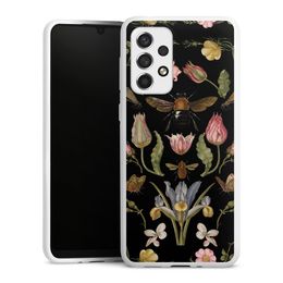 DeinDesign Galaxy A33 5G Handy Silikon H&uuml;lle Case wei&szlig; Handyh&uuml;lle Bee Blossom Flower Wreath Silikon Case