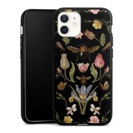 DeinDesign iPhone 12 mini Handy Silikon H&uuml;lle Case schwarz Handyh&uuml;lle Flower Wreath Bee Blossom