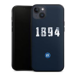 DeinDesign iPhone 14 Plus Handy Silikon H&uuml;lle Case schwarz Handyh&uuml;lle Karlsruher Sc Ksc Bundesliga