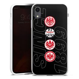 DeinDesign iPhone Xr Handy Silikon H&uuml;lle Case wei&szlig; Handyh&uuml;lle Eagle Logo Eintracht Frankfurt Silikon Case