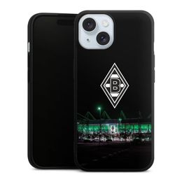 DeinDesign iPhone 15 Handy Premium Silikon H&uuml;lle Handyh&uuml;lle schwarz Case Borussia M&ouml;nchengladbach Official Licensed Product Stadium Silikon Premium Case