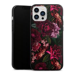 DeinDesign iPhone 13 Pro Max Handy Silikon H&uuml;lle Case schwarz Handyh&uuml;lle Flowers Blossom Rose