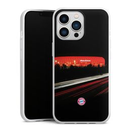 DeinDesign iPhone 13 Pro Handy Silikon H&uuml;lle Case wei&szlig; Handyh&uuml;lle Fcb Fc Bayern M&uuml;nchen Stadium Silikon Case
