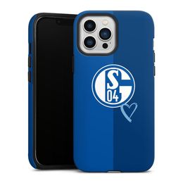 DeinDesign iPhone 13 Pro Max Handy Panzer Handyh&uuml;lle robuste Outdoor H&uuml;lle Schutzh&uuml;lle matt Heart Schalke 04 Fc Schalke 04 Tough Case
