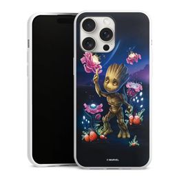 DeinDesign iPhone 15 Pro Max Handy Silikon H&uuml;lle Case wei&szlig; Handyh&uuml;lle Baby Groot Marvel Guardians Of The Galaxy Silikon Case