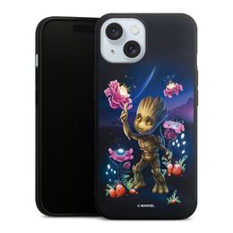 DeinDesign iPhone 15 Handy Premium Silikon H&uuml;lle Handyh&uuml;lle schwarz Case Baby Groot Marvel Guardians Of The Galaxy Silikon Premium Case