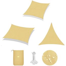 sekey Sonnensegel Sonnenschutz Stoffe: 160g/m² Polyester Imprägniert 95% upf Schutz Sand - Dreieck / 3,6x3,6x3,6m