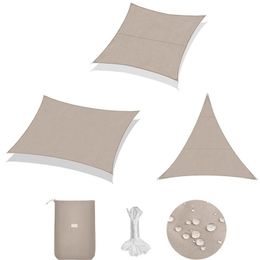 sekey Pes Sonnensegel mit Seil Windschutz Wetterschutz Wasserabweisend Taupe, Quadrat / 4x4m