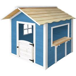 Home Deluxe Spielhaus - der GROßE palast blau - 118 x 138 x 132 cm - ohne Bank - fsc zertifiziertes Kinderspielhaus, inkl. Montagematerial i Gartenhaus Holzhaus
