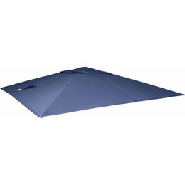 Ersatz-Bezug für Luxus-Ampelschirm HHG 436, Sonnenschirmbezug Ersatzbezug, 3x3m (Ø4,24m) Polyester 2,7kg blau - blue