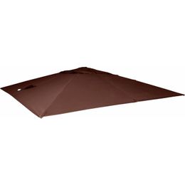 HHG - Ersatz-Bezug für Luxus-Ampelschirm 436, Sonnenschirmbezug Ersatzbezug, 3x3m (Ø4,24m) Polyester 2,7kg braun - brown