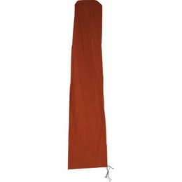 HHG - Schutzhülle für Ampelschirm bis 4,3 m (3x3 m), Abdeckhülle Cover mit Reißverschluss terracotta - orange