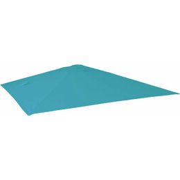 Ersatz-Bezug für Luxus-Ampelschirm HHG 549, Sonnenschirmbezug Ersatzbezug, 3x4m (Ø5m) Polyester 3,5kg türkis - blue