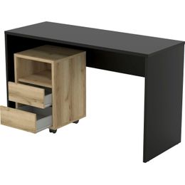 Helvetia Büro-Set Agapi, (Set, 2-St), bestehend aus Schreibtisch und Rollcontainer im modernen Design, schwarz