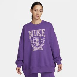 Nike Sportswear extragroßes Fleece-Sweatshirt mit Rundhalsausschnitt für Damen - Lila