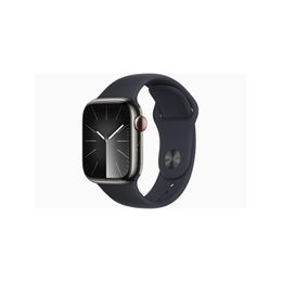 Apple Watch Series 9 GPS + Cellular 41mm - Graphite Stainless Steel Case with Midnight Sport Band - M/L