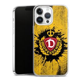 DeinDesign iPhone 14 Pro Max Handy Silikon H&uuml;lle Case transparent Handyh&uuml;lle Official Licensed Product Soccer Sg Dynamo Dresden Silikon Case