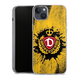 DeinDesign iPhone 14 Plus Handy Silikon H&uuml;lle Case transparent Handyh&uuml;lle Official Licensed Product Soccer Sg Dynamo Dresden Silikon Case