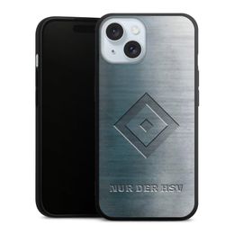 DeinDesign iPhone 15 Handy Premium Silikon H&uuml;lle Handyh&uuml;lle schwarz Case Metallic Look Hsv Hamburger Sv Silikon Premium Case