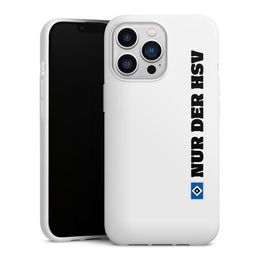 DeinDesign iPhone 13 Pro Handy Silikon H&uuml;lle Case wei&szlig; Handyh&uuml;lle Hsv Transparent Hamburger Sv Silikon Case