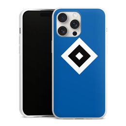 DeinDesign iPhone 15 Pro Max Handy Silikon H&uuml;lle Case wei&szlig; Handyh&uuml;lle Logo Hsv Hamburger Sv Silikon Case