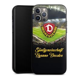DeinDesign iPhone 12 Pro Handy Silikon H&uuml;lle Case schwarz Handyh&uuml;lle Sgd Sg Dynamo Dresden Official Licensed Product