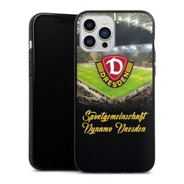 DeinDesign iPhone 13 Pro Max Handy Silikon H&uuml;lle Case schwarz Handyh&uuml;lle Sg Dynamo Dresden Sgd Official Licensed Product