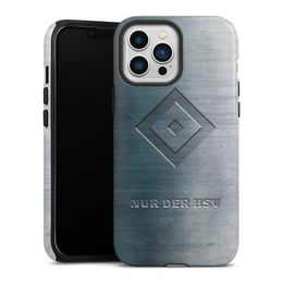 DeinDesign iPhone 13 Pro Max Handy Panzer Handyh&uuml;lle robuste Outdoor H&uuml;lle Schutzh&uuml;lle gl&auml;nzend Metallic Look Hsv Hamburger Sv Tough Case