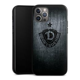 DeinDesign iPhone 12 Pro Handy Silikon H&uuml;lle Case schwarz Handyh&uuml;lle Sg Dynamo Dresden Official Licensed Product Vintage