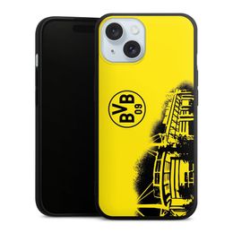 DeinDesign iPhone 15 Handy Premium Silikon H&uuml;lle Handyh&uuml;lle schwarz Case Stadium Bvb Borussia Dortmund Silikon Premium Case