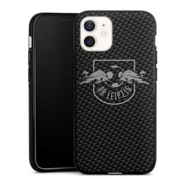 DeinDesign iPhone 12 Handy Silikon H&uuml;lle Case schwarz Handyh&uuml;lle Rb Leipzig Carbon Metallic Look