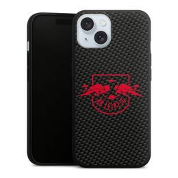 DeinDesign iPhone 15 Handy Premium Silikon H&uuml;lle Handyh&uuml;lle schwarz Case Rb Leipzig Official Licensed Product Carbon Silikon Premium Case