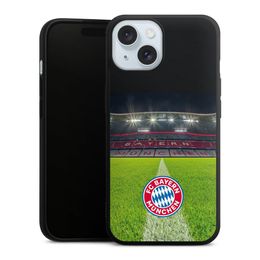DeinDesign iPhone 15 Handy Premium Silikon H&uuml;lle Handyh&uuml;lle schwarz Case Stadium Fc Bayern M&uuml;nchen Fcb Silikon Premium Case