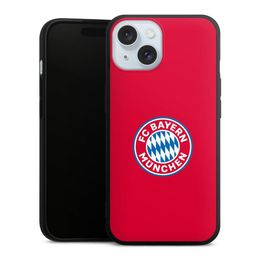 DeinDesign iPhone 15 Handy Premium Silikon H&uuml;lle Handyh&uuml;lle schwarz Case Fc Bayern M&uuml;nchen Fcb Logo Silikon Premium Case