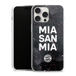 DeinDesign iPhone 15 Pro Max Handy Silikon H&uuml;lle Case wei&szlig; Handyh&uuml;lle Mia San Mia Girl Style Fc Bayern M&uuml;nchen Silikon Case