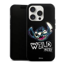 DeinDesign iPhone 15 Pro Handy Slim Case extra d&uuml;nn Silikon Handyh&uuml;lle schwarz H&uuml;lle Lilo & Stitch Disney Official Licensed Product Silikon Slim Case