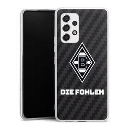 DeinDesign Galaxy A53 5G Handy Silikon H&uuml;lle Case transparent Handyh&uuml;lle Carbon Borussia M&ouml;nchengladbach Gladbach Silikon Case
