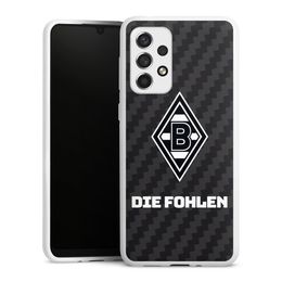 DeinDesign Galaxy A33 5G Handy Silikon H&uuml;lle Case wei&szlig; Handyh&uuml;lle Carbon Borussia M&ouml;nchengladbach Gladbach Silikon Case