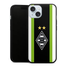 DeinDesign iPhone 15 Handy Premium Silikon H&uuml;lle Handyh&uuml;lle schwarz Case Logo Gladbach Borussia M&ouml;nchengladbach Silikon Premium Case