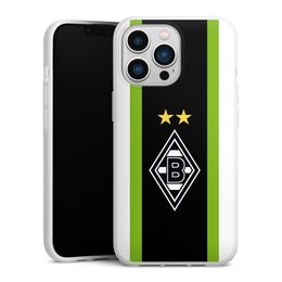 DeinDesign iPhone 13 Pro Handy Silikon H&uuml;lle Case wei&szlig; Handyh&uuml;lle Logo Gladbach Borussia M&ouml;nchengladbach Silikon Case