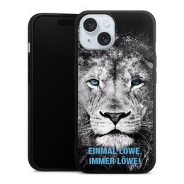 DeinDesign iPhone 15 Handy Premium Silikon H&uuml;lle Handyh&uuml;lle schwarz Case Official Licensed Product Tsv 1860 M&uuml;nchen Lion Silikon Premium Case